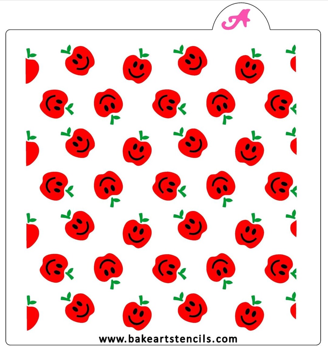 Apples 3 Part Stencil, School Cookie Stencil, Back to School, Teacher ...