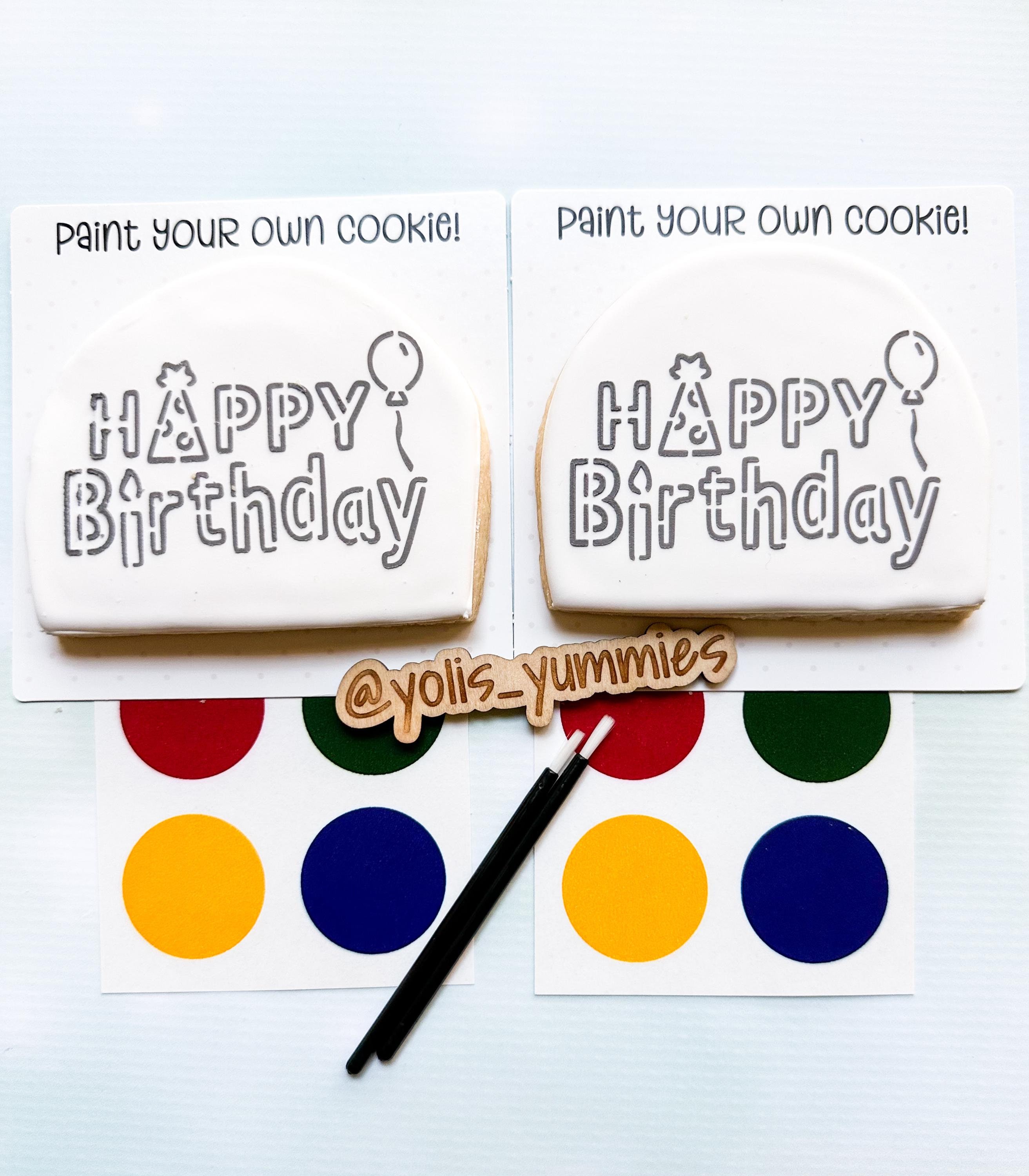 Set of 10 PYO Birthday Cookies, 10 Paint Your Own Cookies, PYO Birthday ...