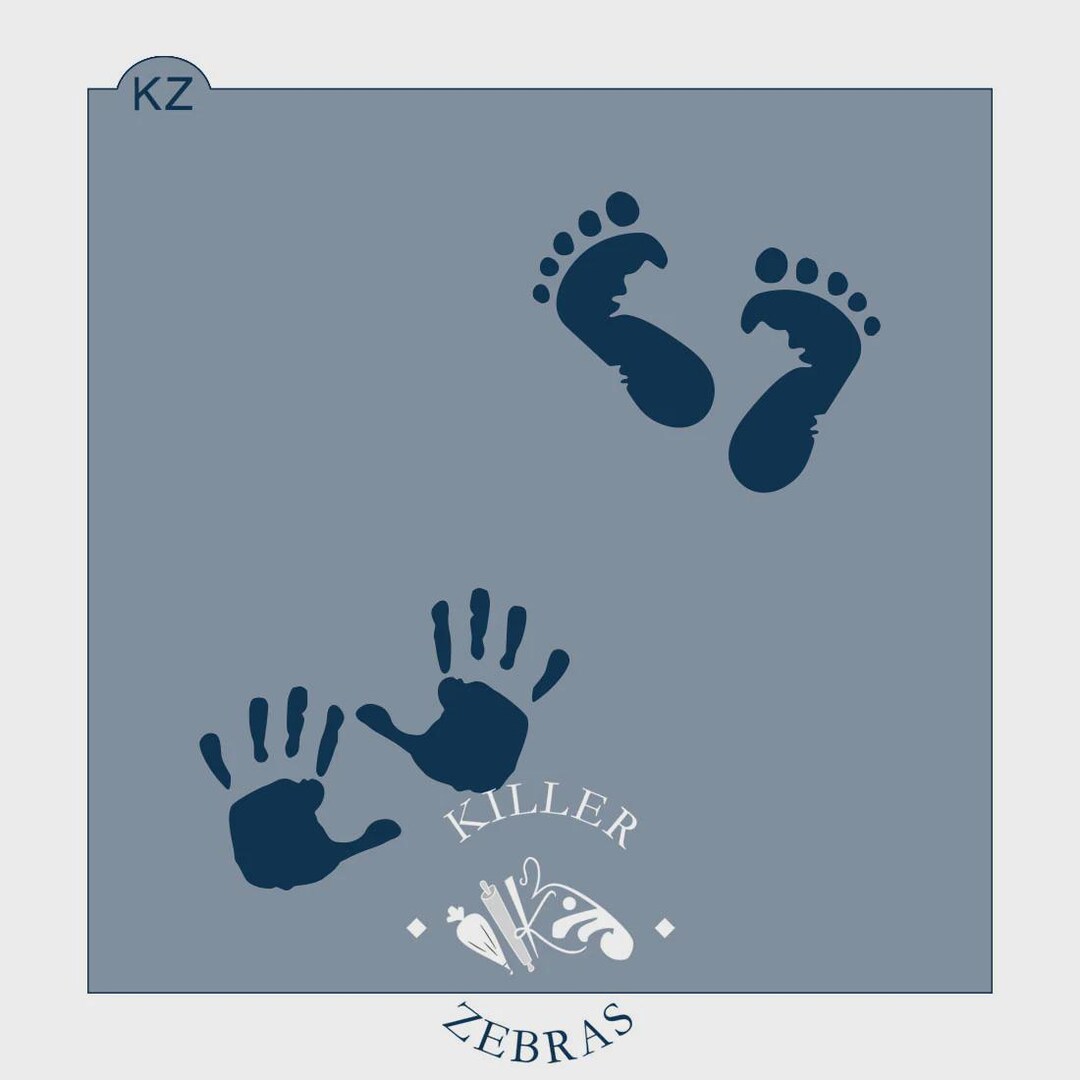 Baby Prints Stencil, Baby Prints Cookie Stencil, Baby Feet Stencil ...