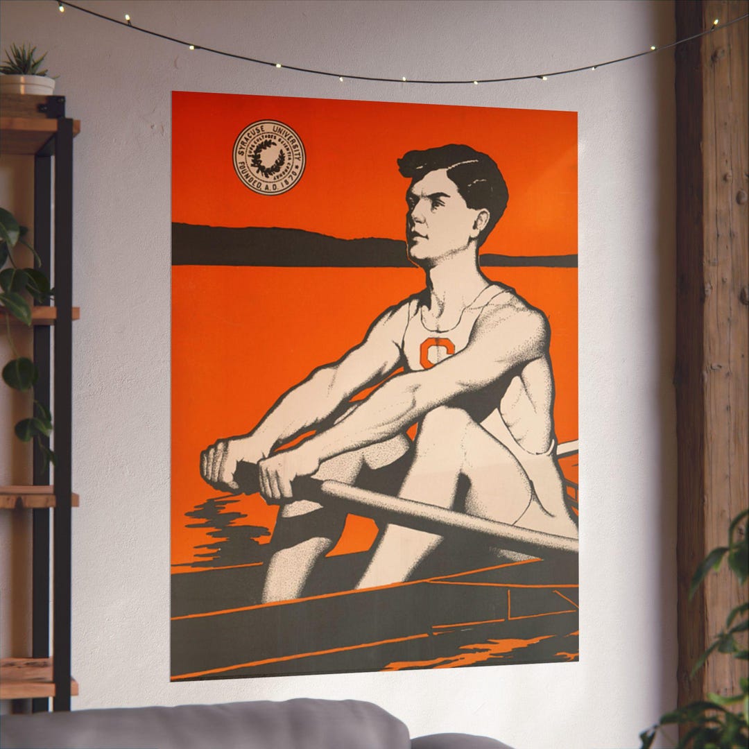 Vintage Syracuse Rowing Poster Retro New York College Graphic Design ...