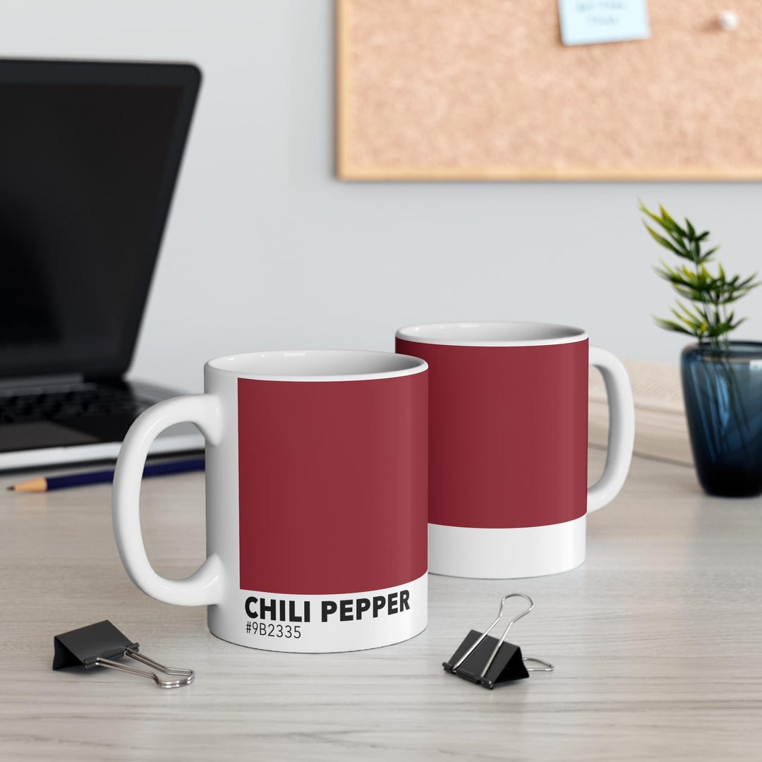 Chili Pepper Color Palette Ceramic Coffee Mug Modern Art Paint Swatch ...