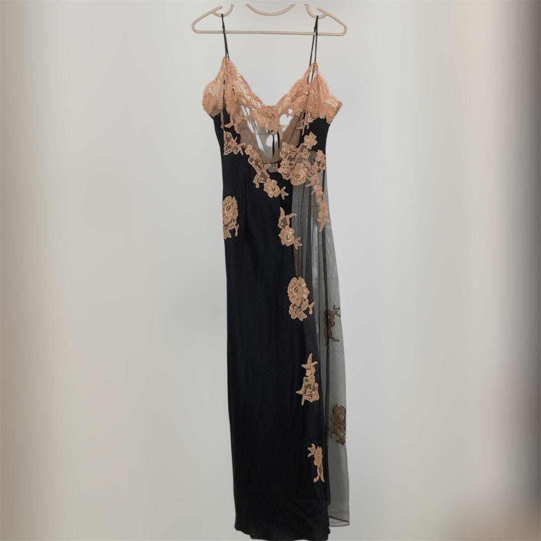 RARE Vintage Jacalyn Bennett for Fredericks of Hollywood Silk Maxi Slip ...
