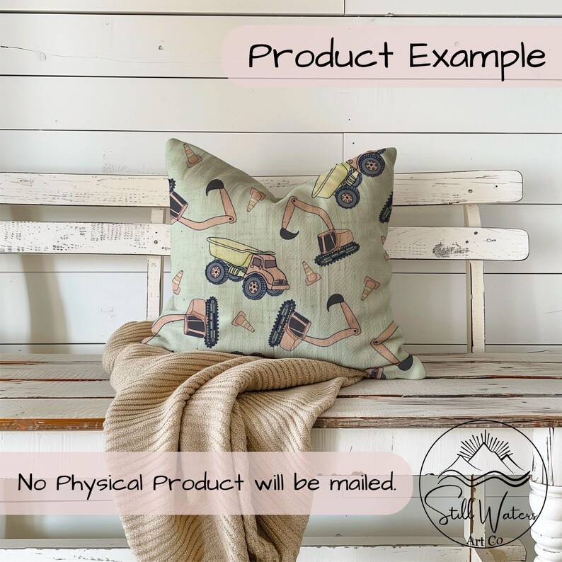 Construction Seamless File Bundle Handdrawn Construction Vehicles Construction Truck Wall Decals ...