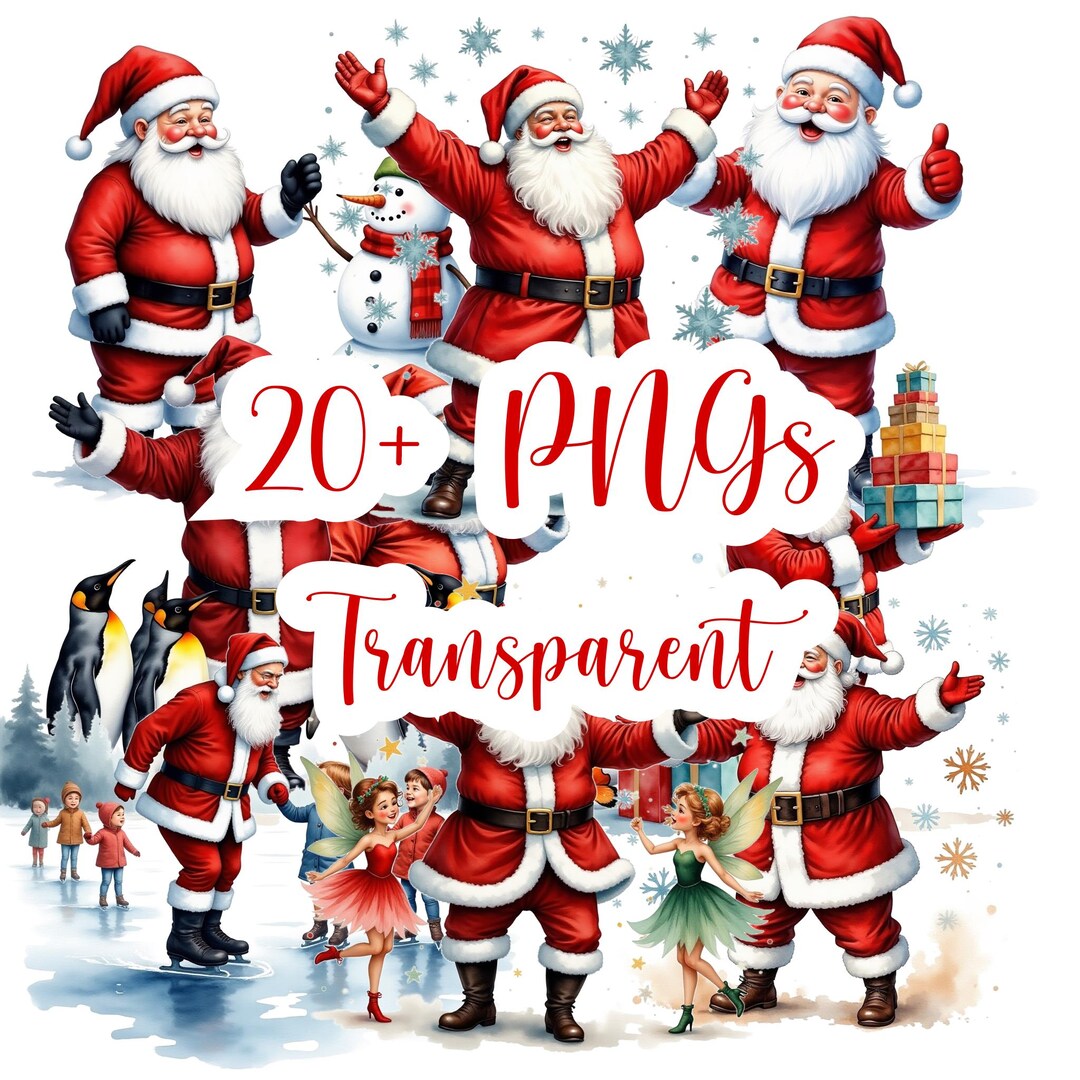 20+ Santa Clause Art Bundle Jpgs, Commercial Use, Digital Download ...