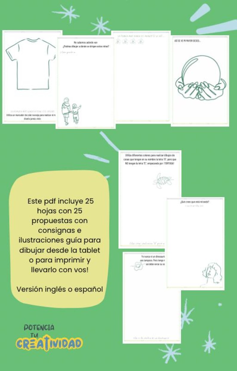 Creativity Ebook / 25-page PDF Workbook With 25 Drawing Suggestions ...