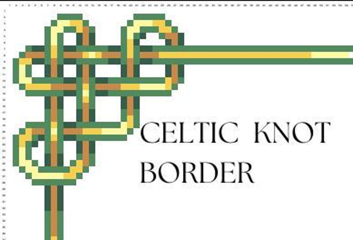 Celtic Cross Stitch Border Photo Frame Outer Ring Irish Cross Stitch ...