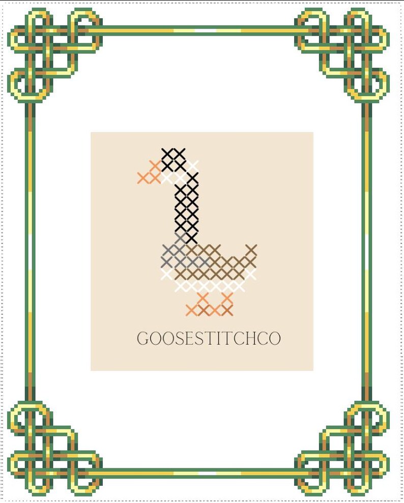 Celtic Cross Stitch Border Photo Frame Outer Ring Irish Cross Stitch ...