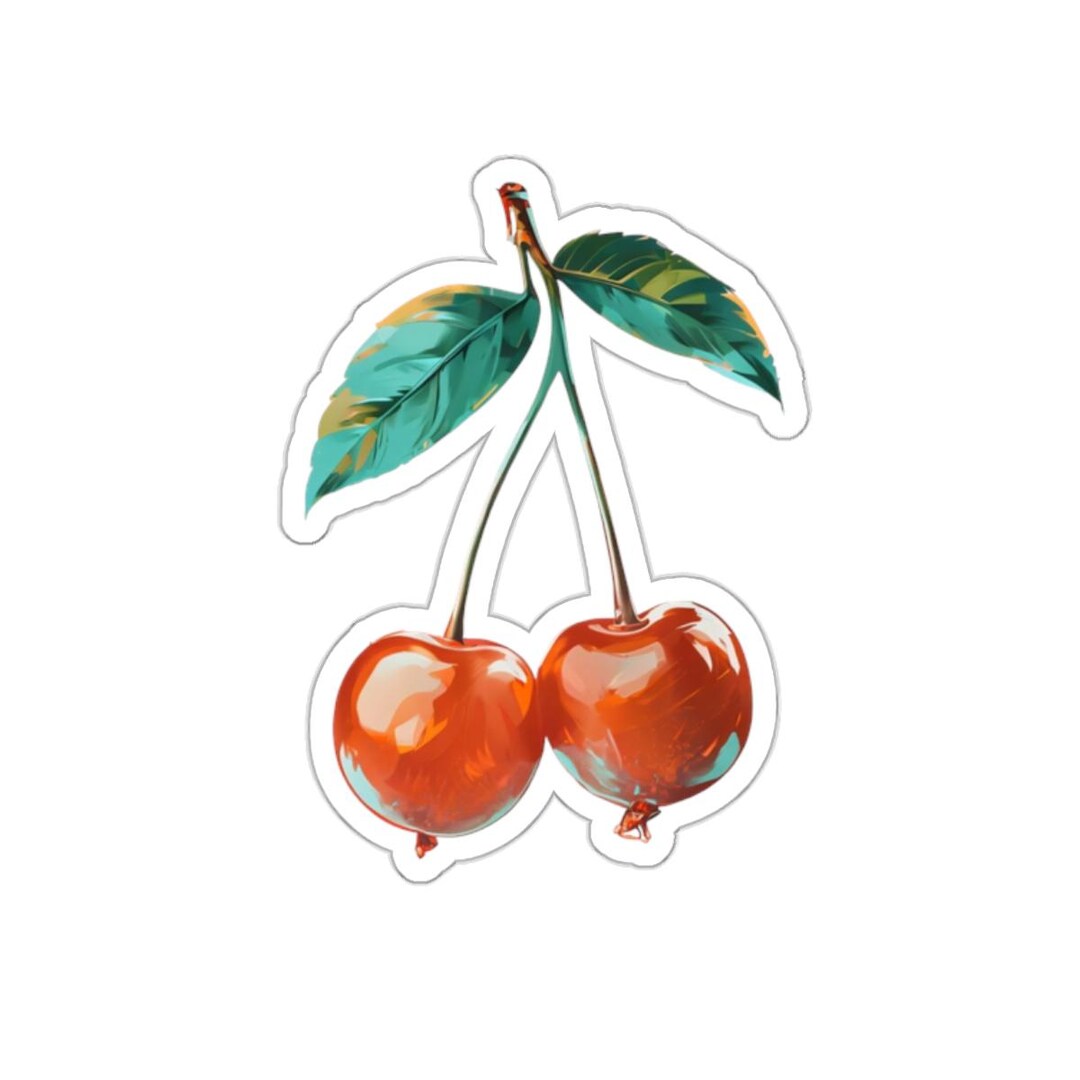 Cherry Kiss-cut Stickers Vibrant Red Cherries Sticker, Fruity Decal ...