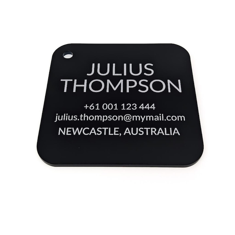 Custom Square Luggage Tag - Durable & Personalised - Etsy Australia