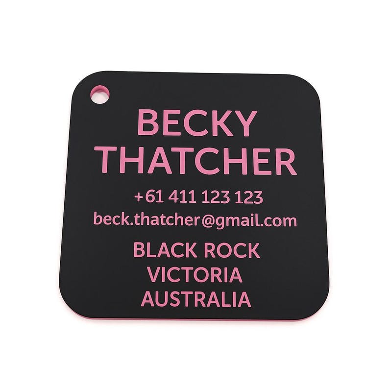 Custom Square Luggage Tag - Durable & Personalised - Etsy Australia