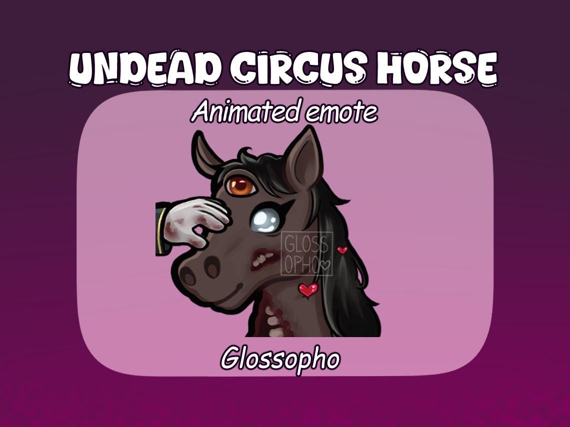 Undead Circus Horse Emote Horse Pet Emote Perfect for Twitch, Discord ...