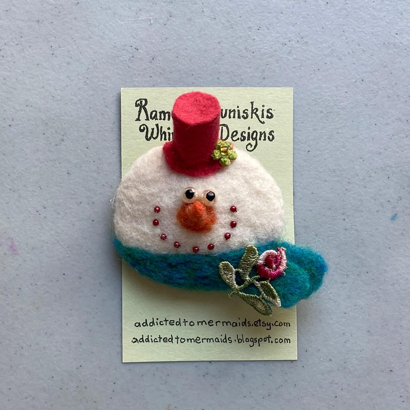 Snowman Pin - Etsy