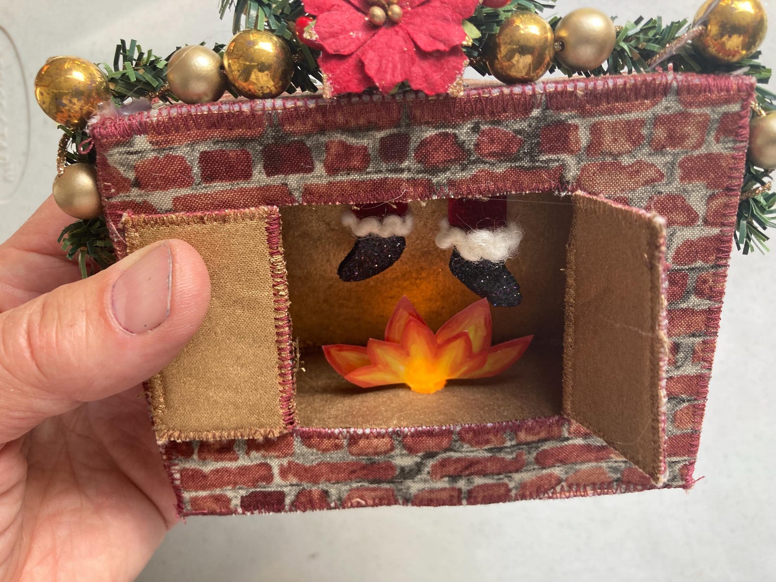 Fireplace Ornament With Flickering Light - Etsy