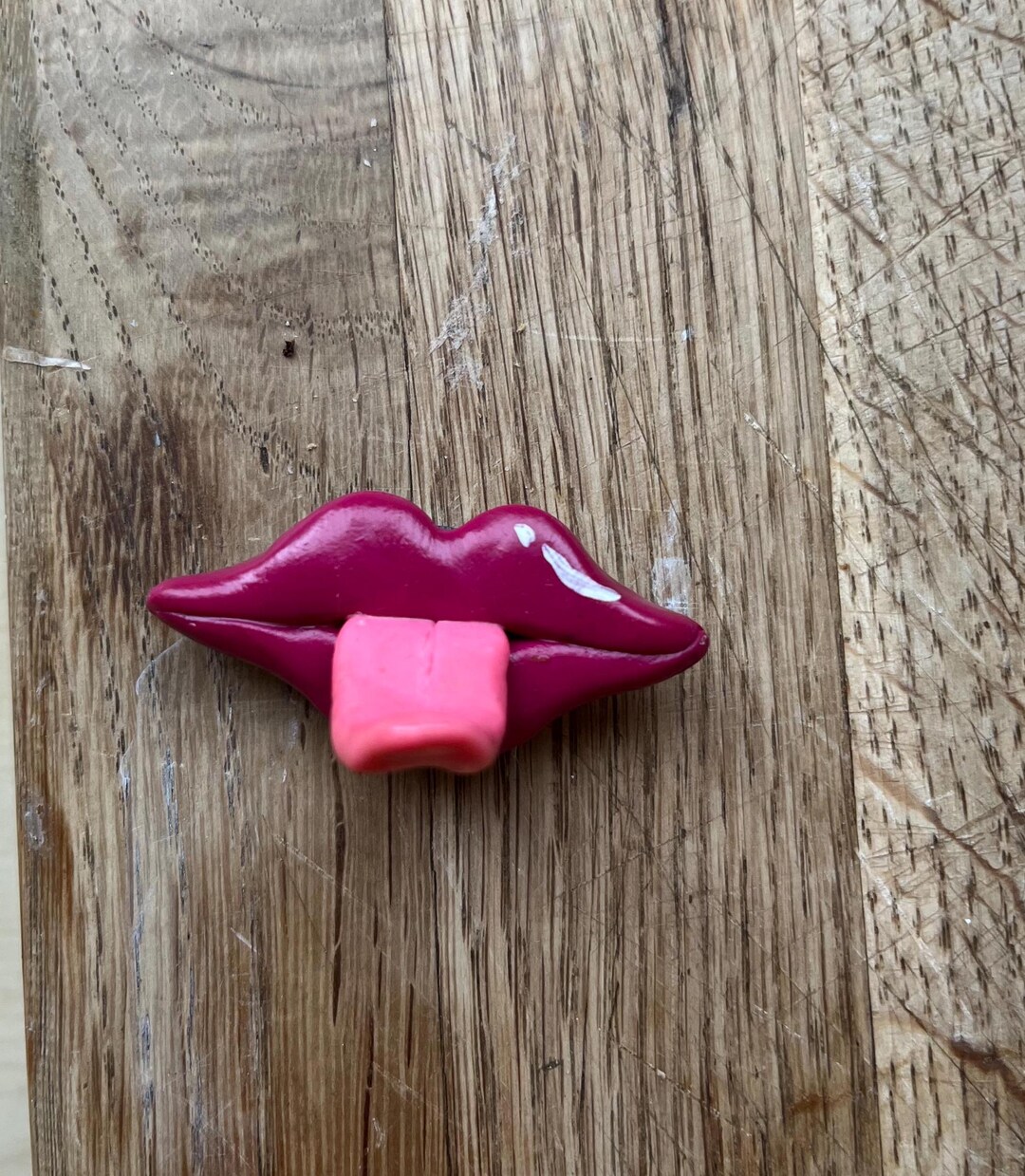 Cute Clay Fridge Magnet, Lips Fridge Magnet, Lips Locker Magnet, Bold ...
