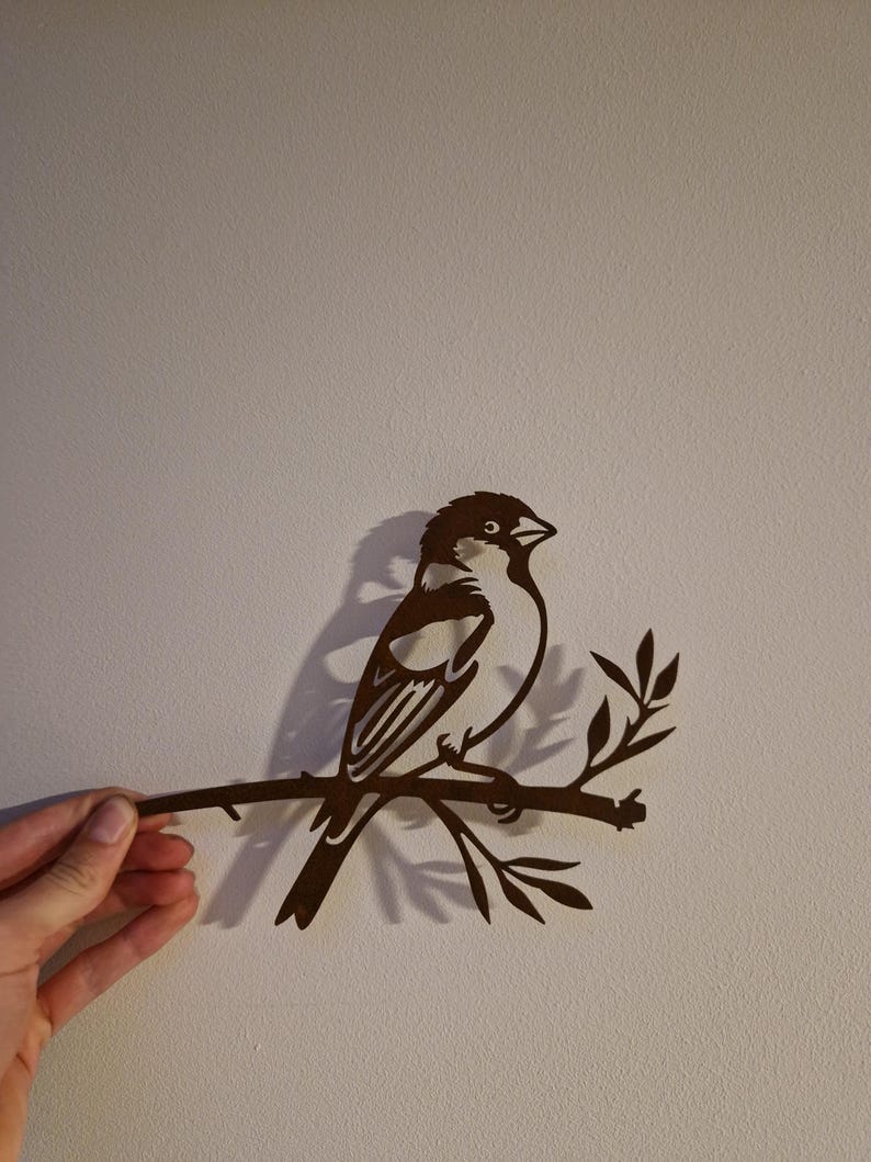 Handcrafted Corten Steel Finch Sculpture Rustic Metal Bird Art for ...