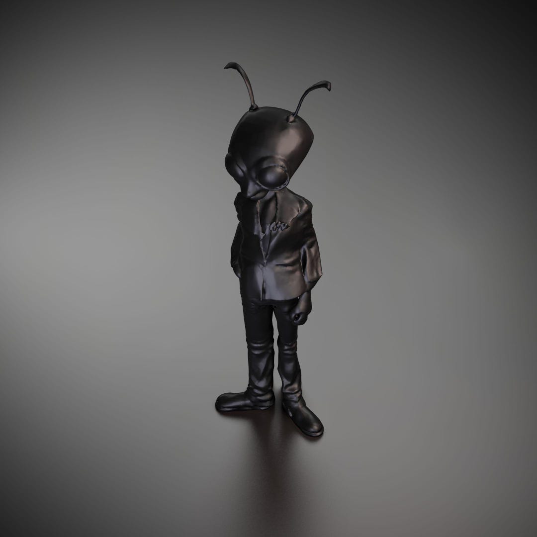 Alien in Suit - 3D Printed Model | Custom Size & Color | LED Option ...