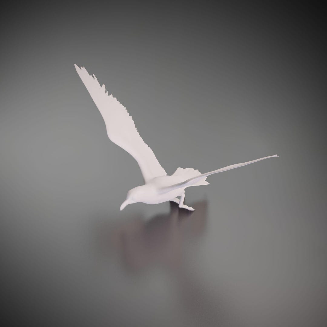 Seagull - 3D Printed Model | Custom Size & Color | LED Option | Pendant ...