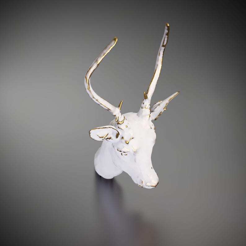 Muntjac Head - 3D Printed Model | Custom Size & Color | LED Option ...