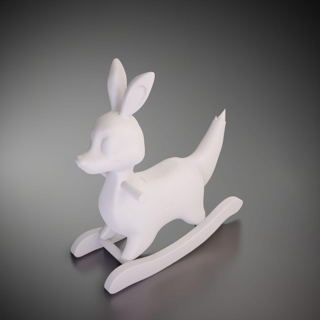 Rocking Kangaroo - 3D Printed Model | Custom Size & Color | LED Option ...
