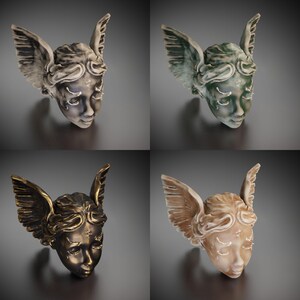 Angel Face Mask - 3D Printed Model | Custom Size & Color | LED Option ...