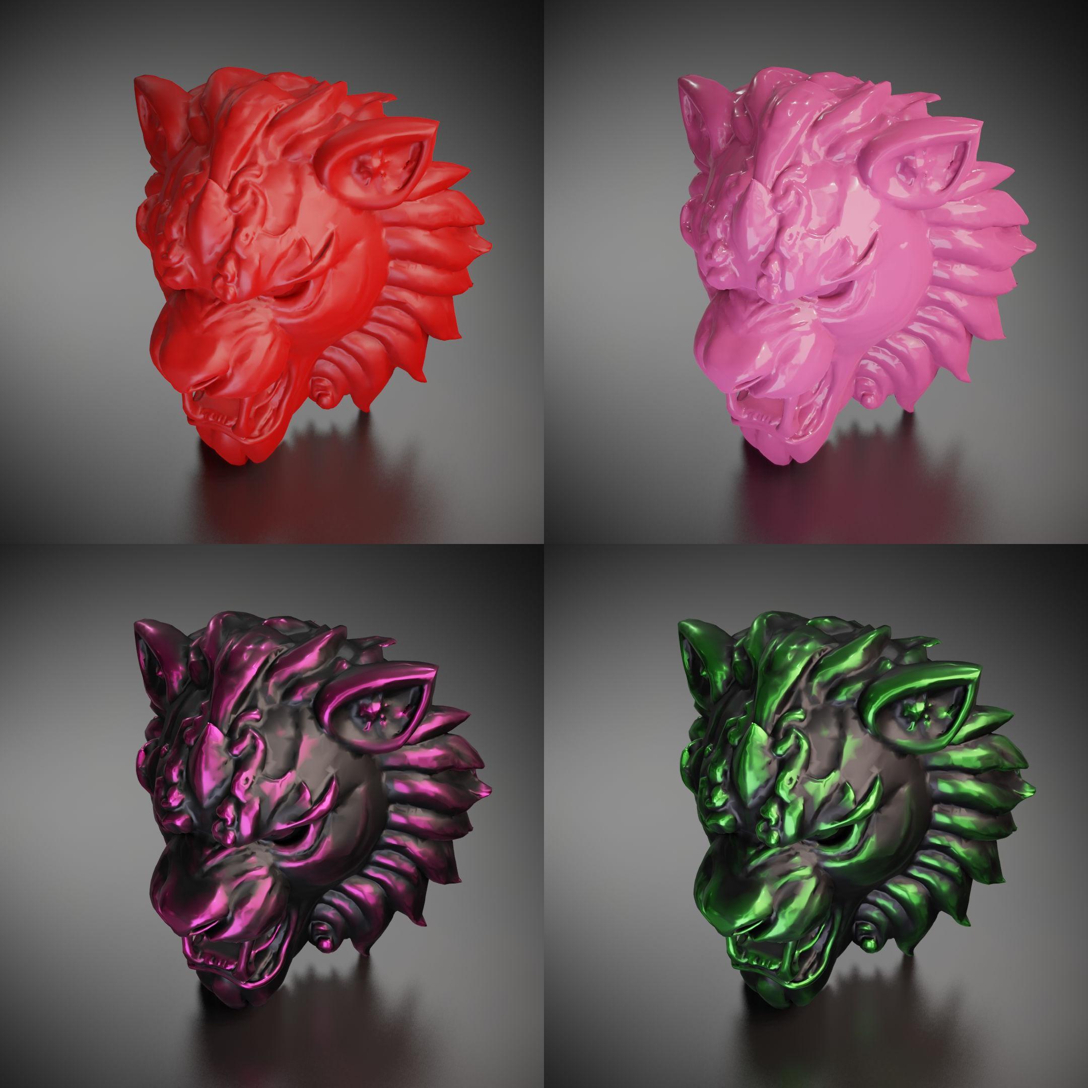 Lion Mask - 3D Printed Model | Custom Size & Color | LED Option ...