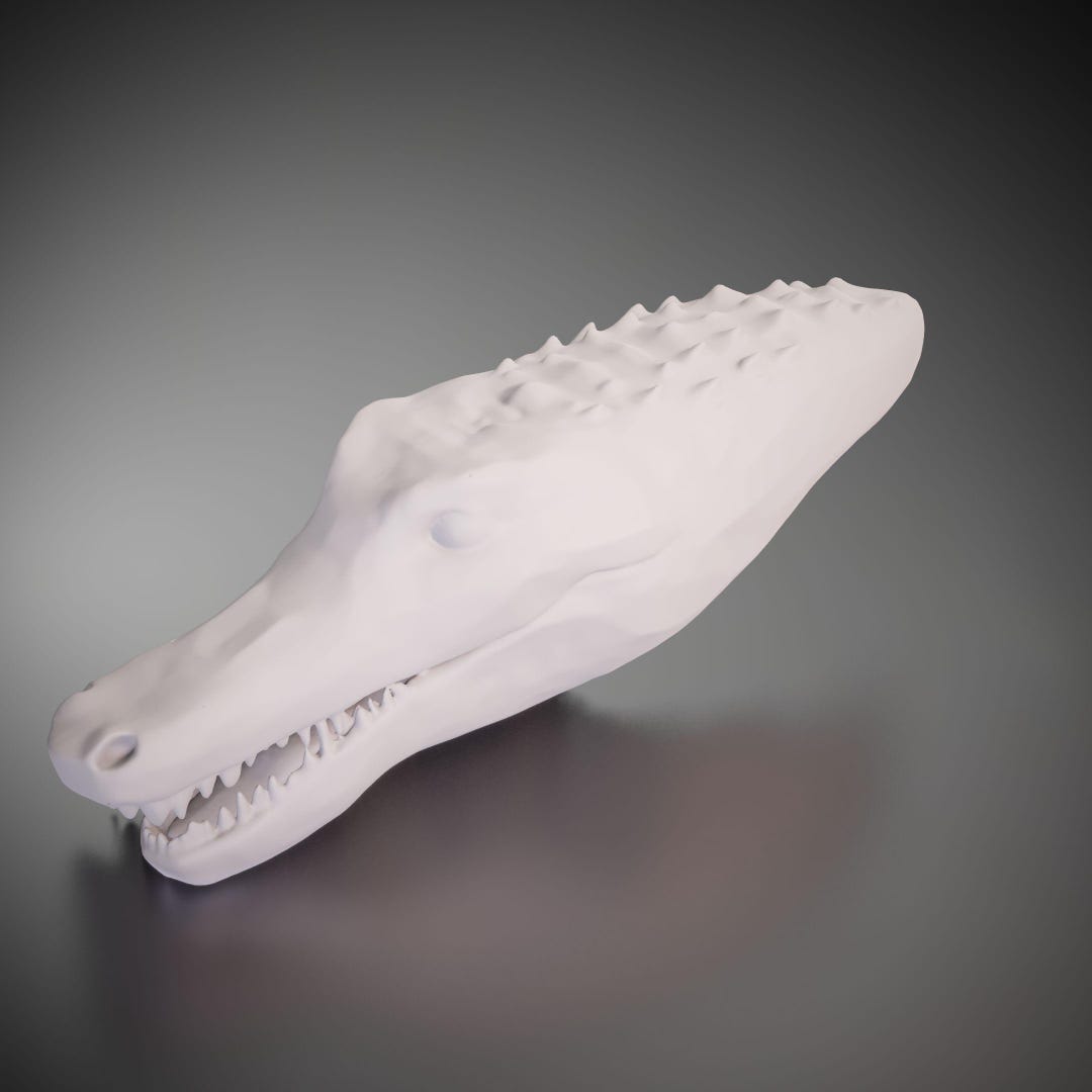 Crocodile Head - 3D Printed Model | Custom Size & Color | LED Option ...