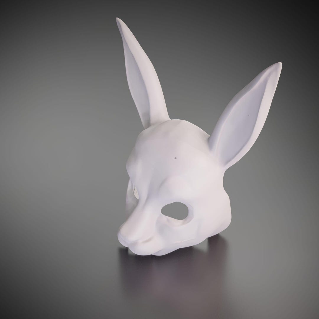 Rabbit Mask - 3D Printed Model | Custom Size & Color | LED Option ...