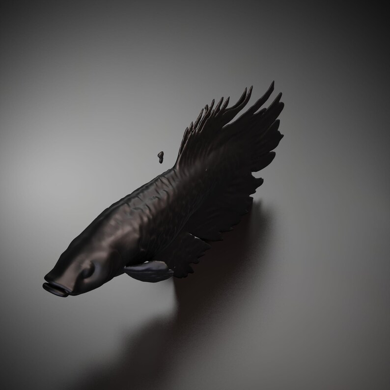 Betta Fish - 3D Printed Model | Custom Size & Color | LED Option ...