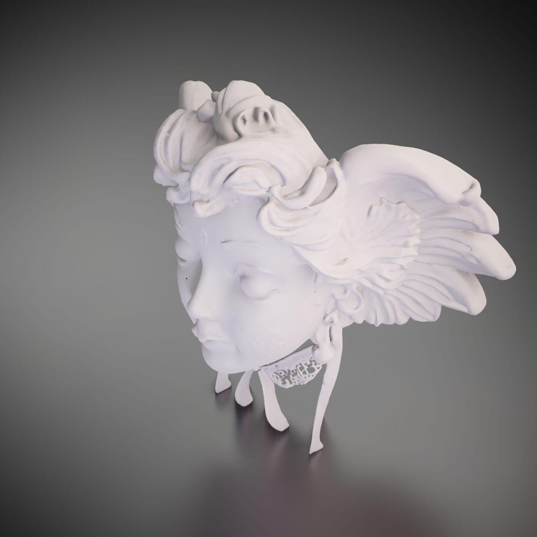 Angel Face Mask - 3D Printed Model | Custom Size & Color | LED Option ...