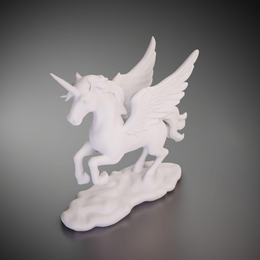 Rocking Pegasus - 3D Printed Model | Custom Size & Color | LED Option | Pendant or Large Decor ...