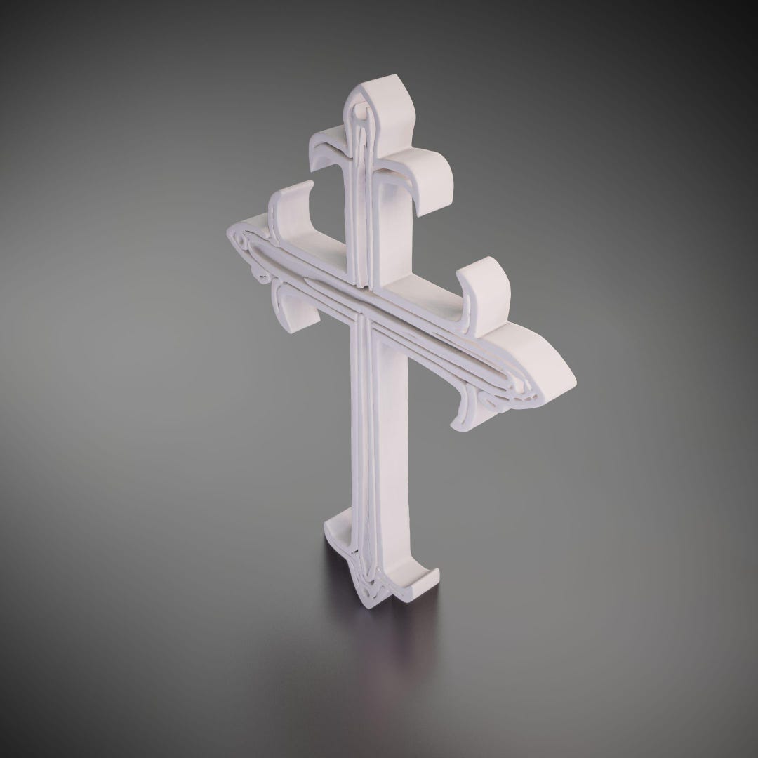 Ornate Cross Design - 3D Printed Model | Custom Size & Color | LED ...