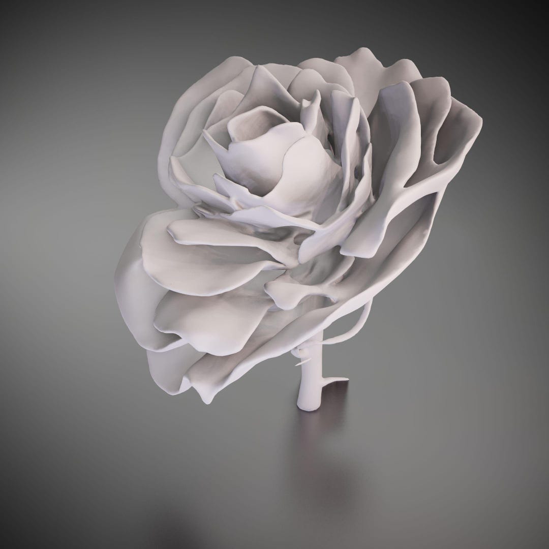 Rose - 3D Printed Model | Custom Size & Color | LED Option | Pendant or ...