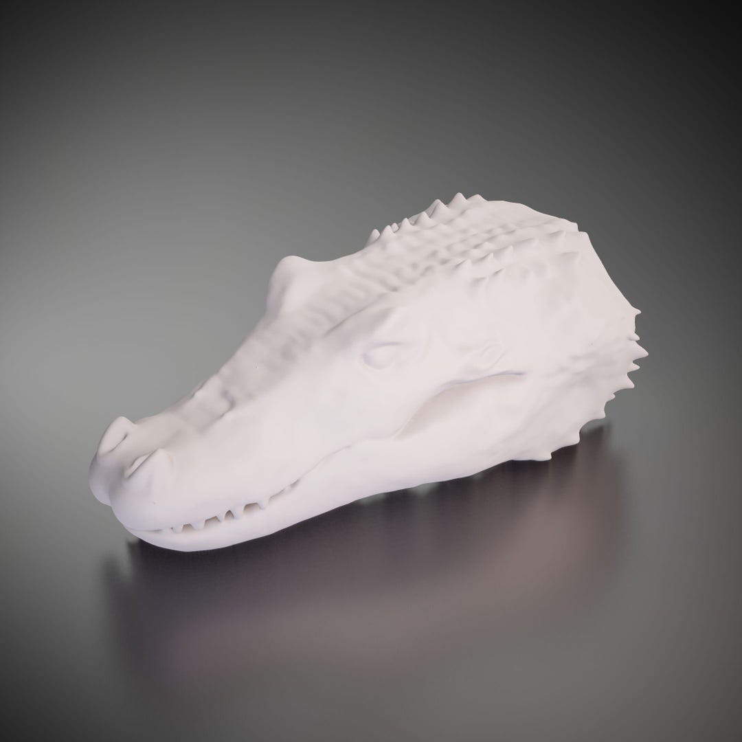 Crocodile Head - 3D Printed Model | Custom Size & Color | LED Option ...