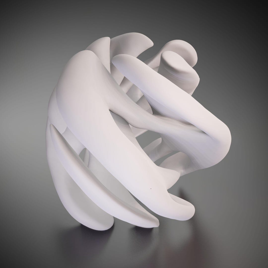 Abstract Shape - 3D Printed Model | Custom Size & Color | LED Option ...