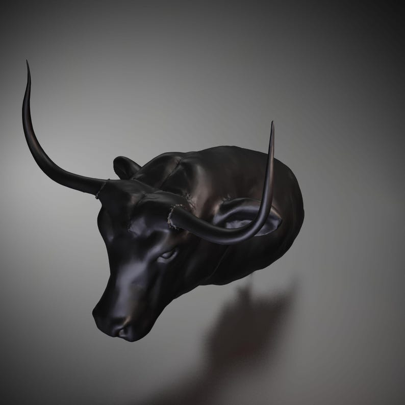 Cow Head - 3D Printed Model | Custom Size & Color | LED Option ...