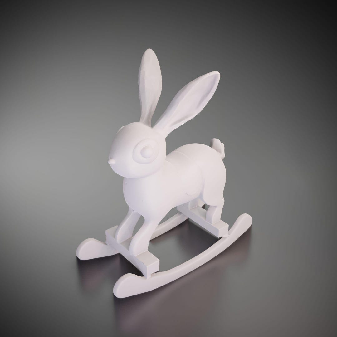 Rocking Hare - 3D Printed Model | Custom Size & Color | LED Option ...