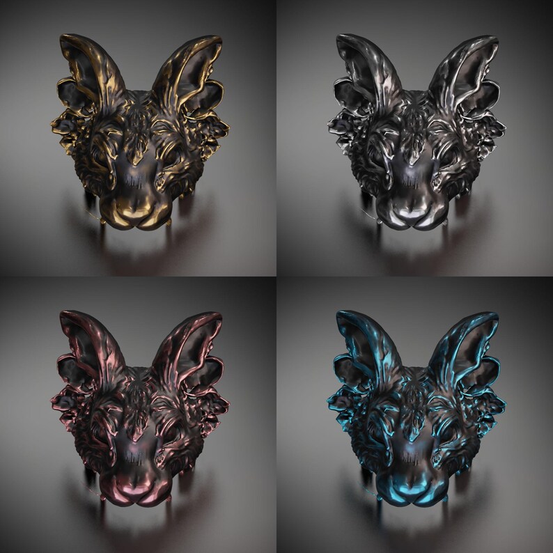 Rabbit Mask - 3D Printed Model | Custom Size & Color | LED Option ...