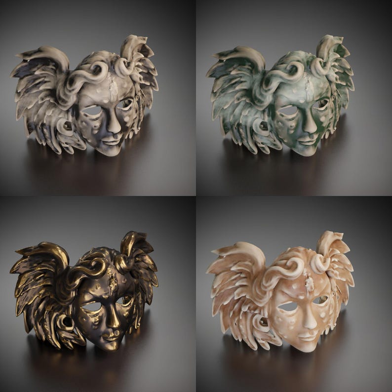 Angel Face Mask - 3D Printed Model | Custom Size & Color | LED Option ...