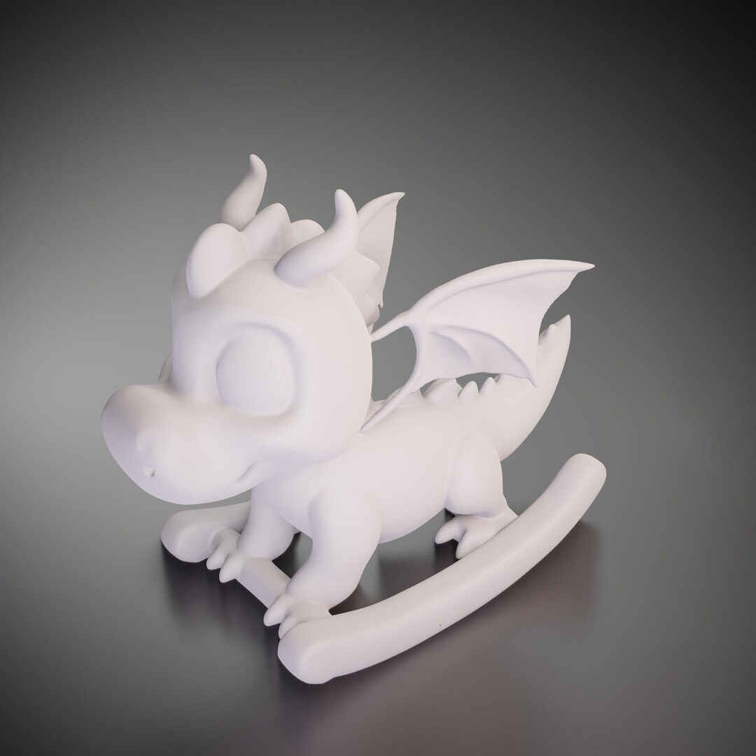 Rocking Dragon Cute - 3D Printed Model | Custom Size & Color | LED ...