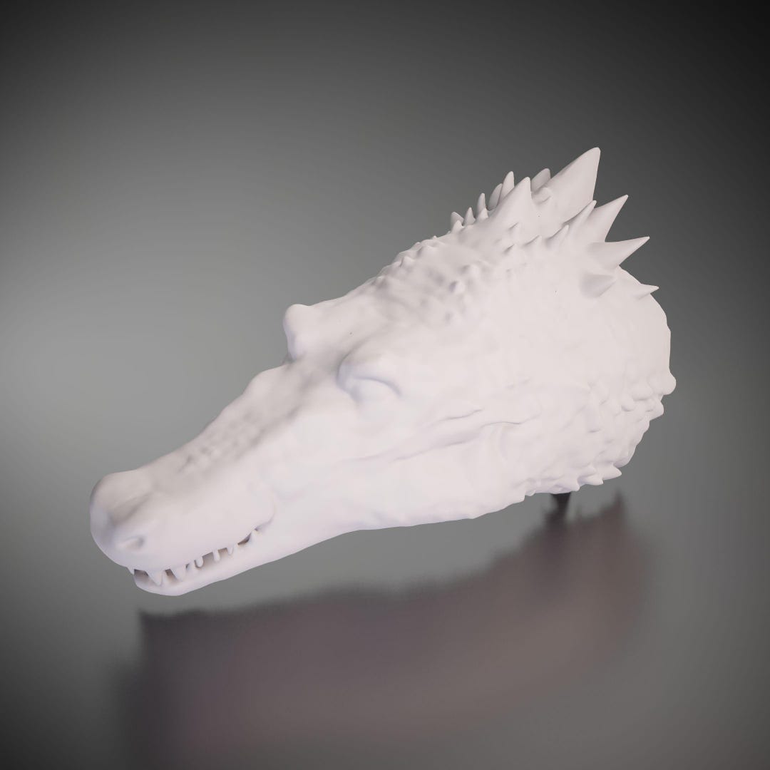 Crocodile Head - 3D Printed Model | Custom Size & Color | LED Option ...