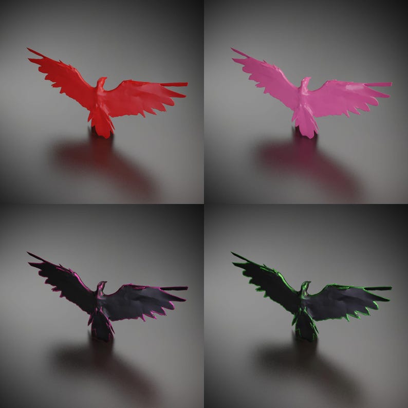 Wings - 3D Printed Model | Custom Size & Color | LED Option | Pendant ...