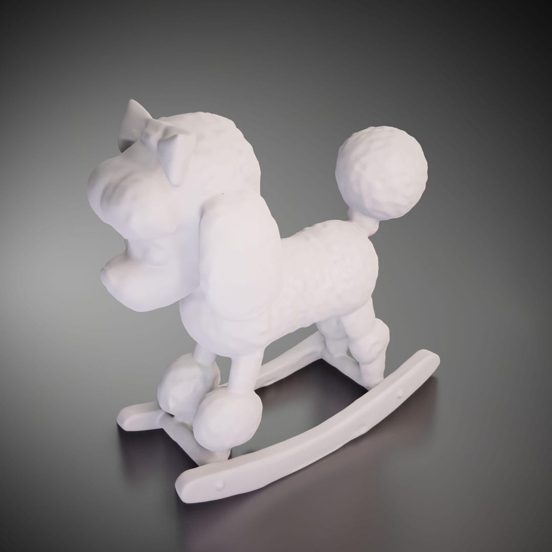 Rocking Poodle - 3D Printed Model | Custom Size & Color | LED Option ...