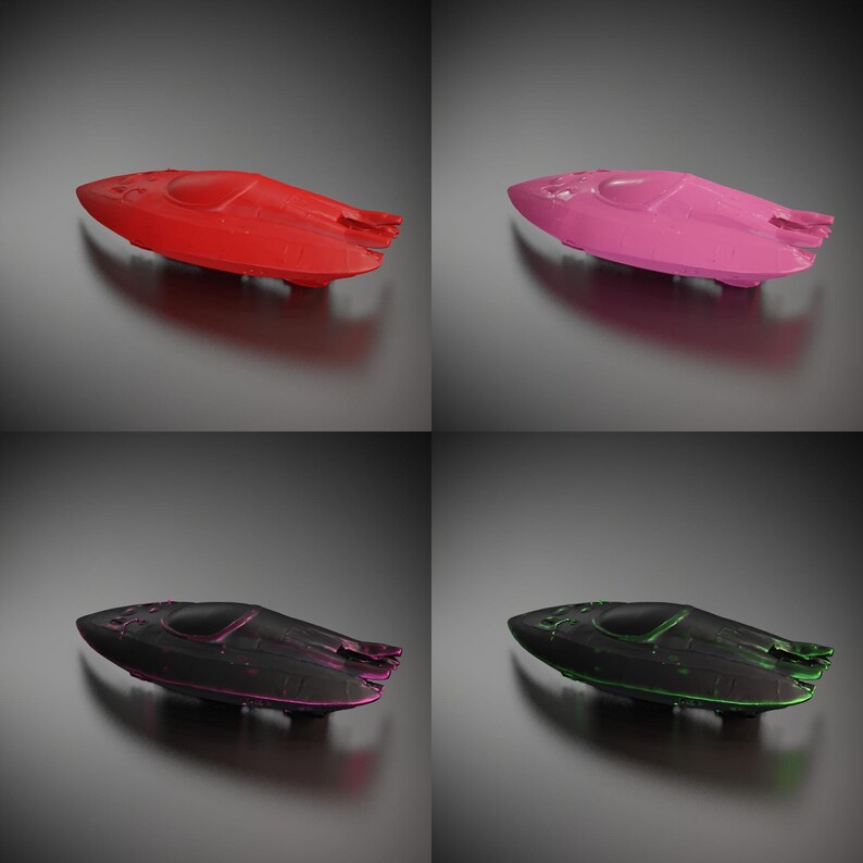 Alien Ship - 3D Printed Model | Custom Size & Color | LED Option ...