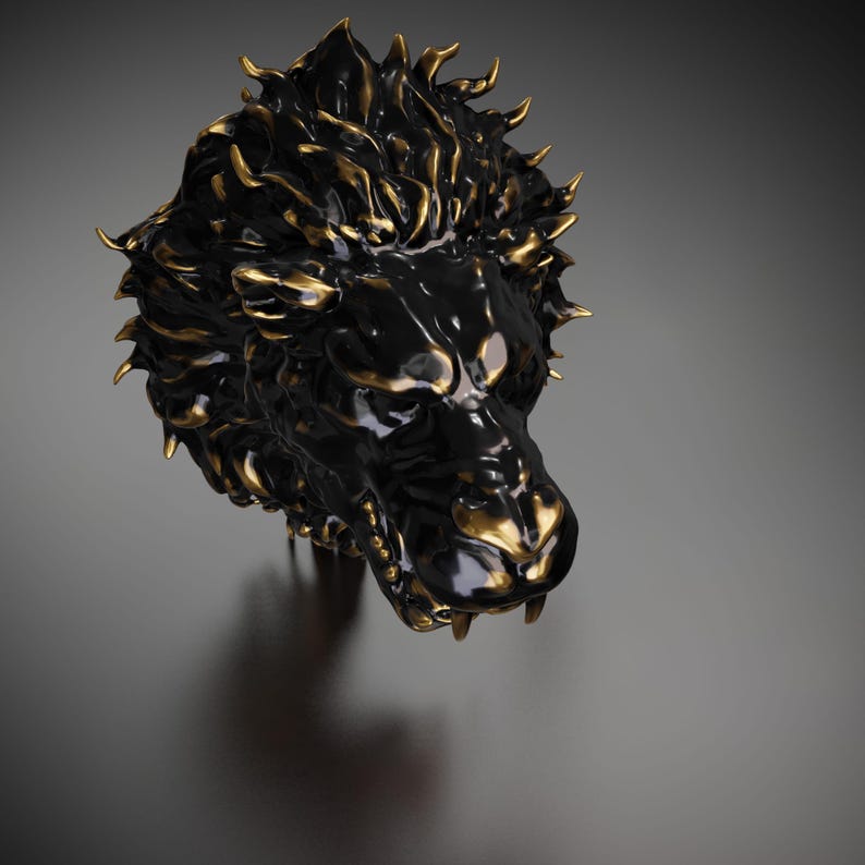 Lion Head Roar - 3D Printed Model | Custom Size & Color | LED Option ...