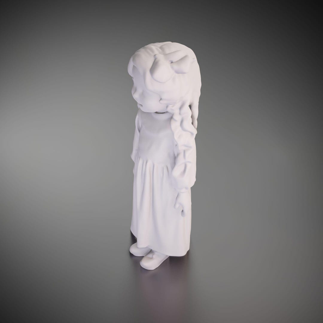 Doll - 3D Printed Model | Custom Size & Color | LED Option | Pendant or ...