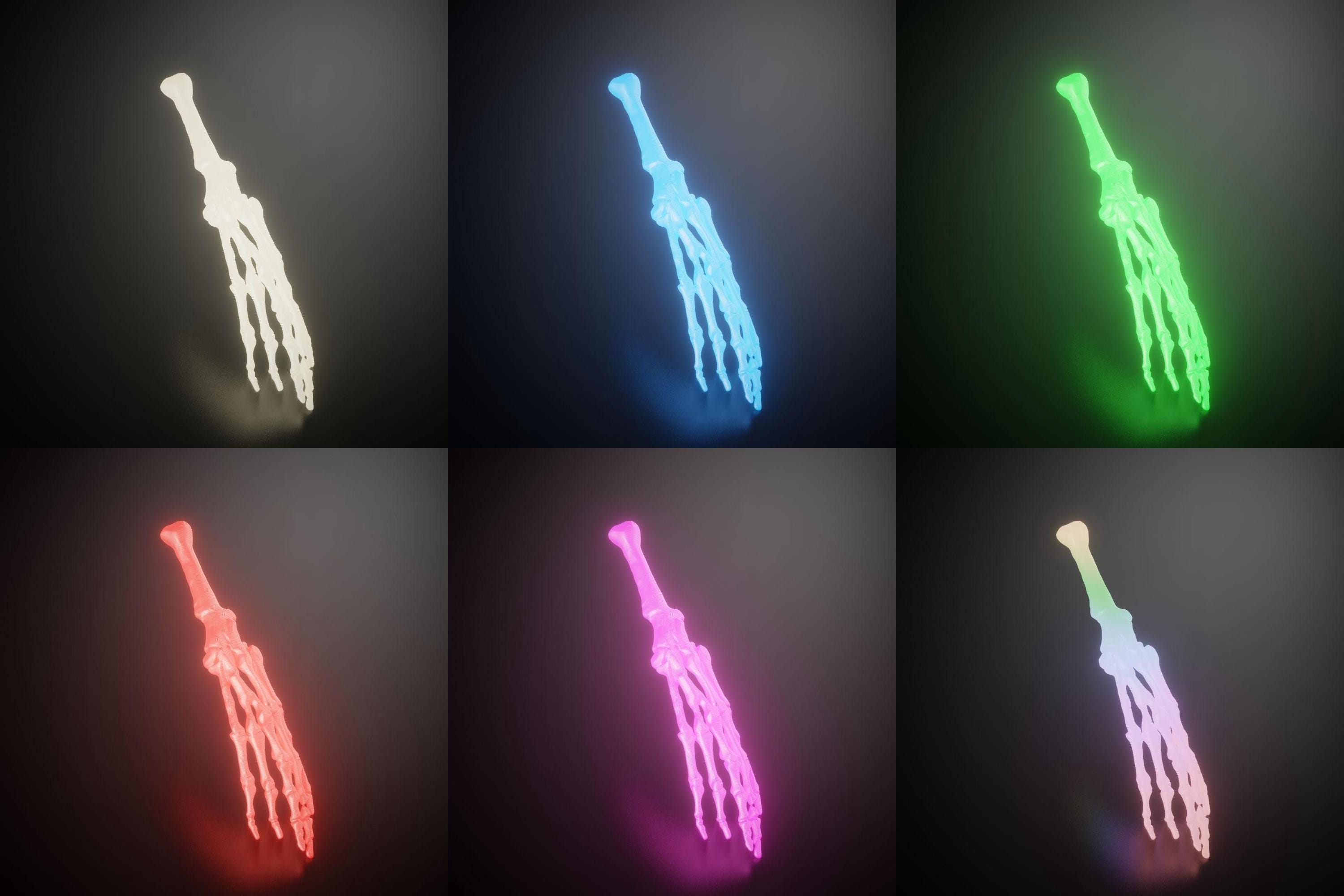 Skeleton Hand - 3D Printed Model | Custom Size & Color | LED Option ...
