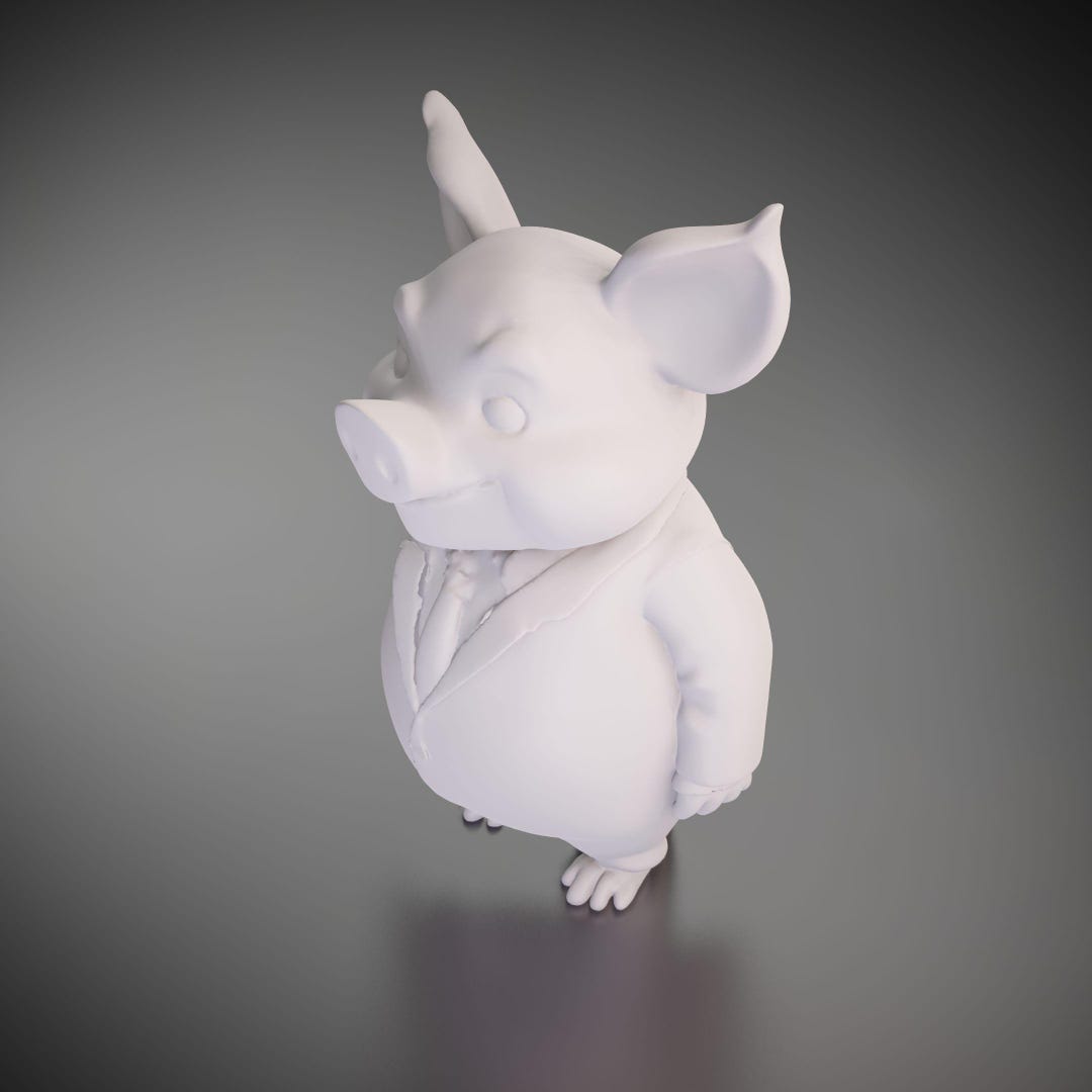 Pig in Suit - 3D Printed Model | Custom Size & Color | LED Option ...