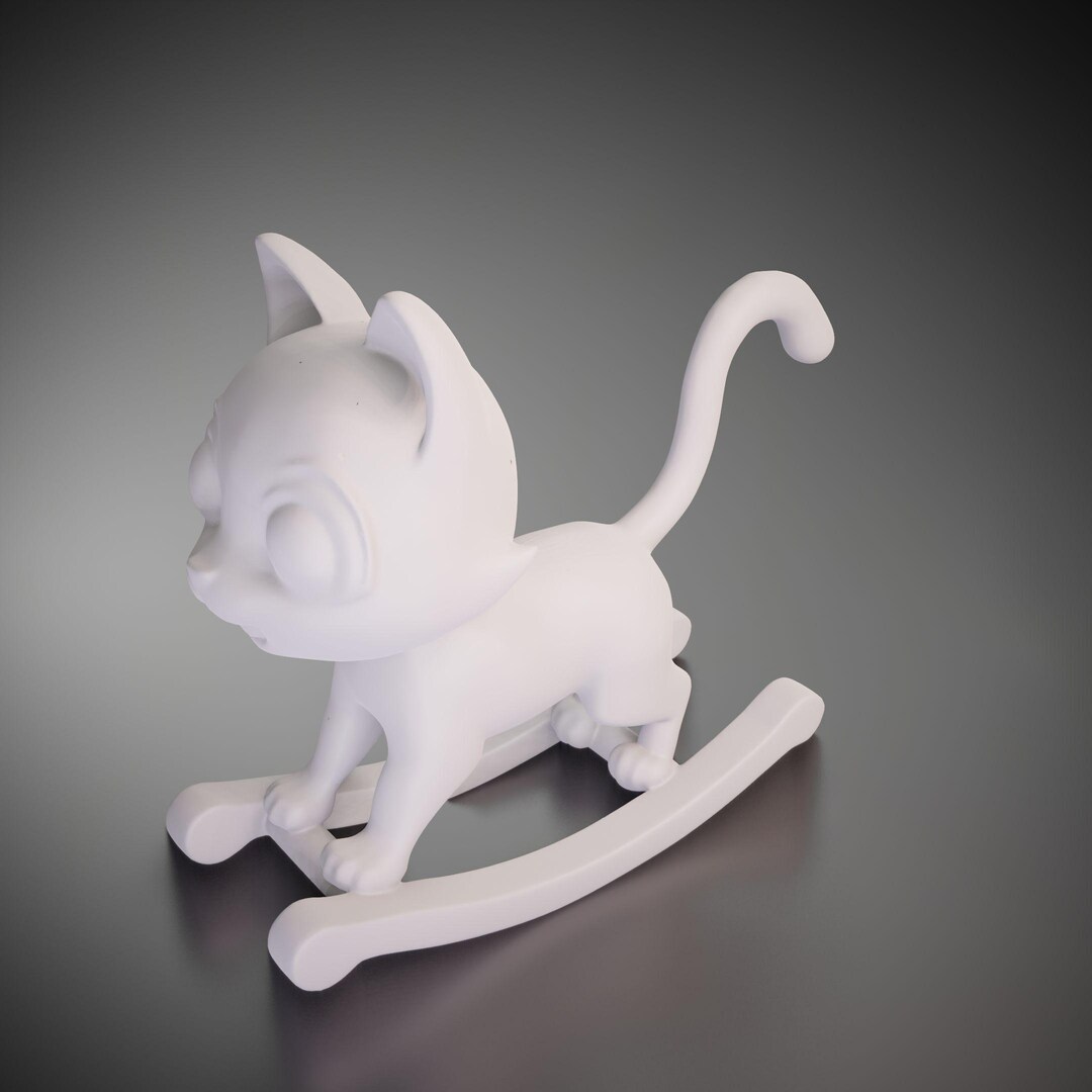 Rocking Cat - 3D Printed Model | Custom Size & Color | LED Option ...