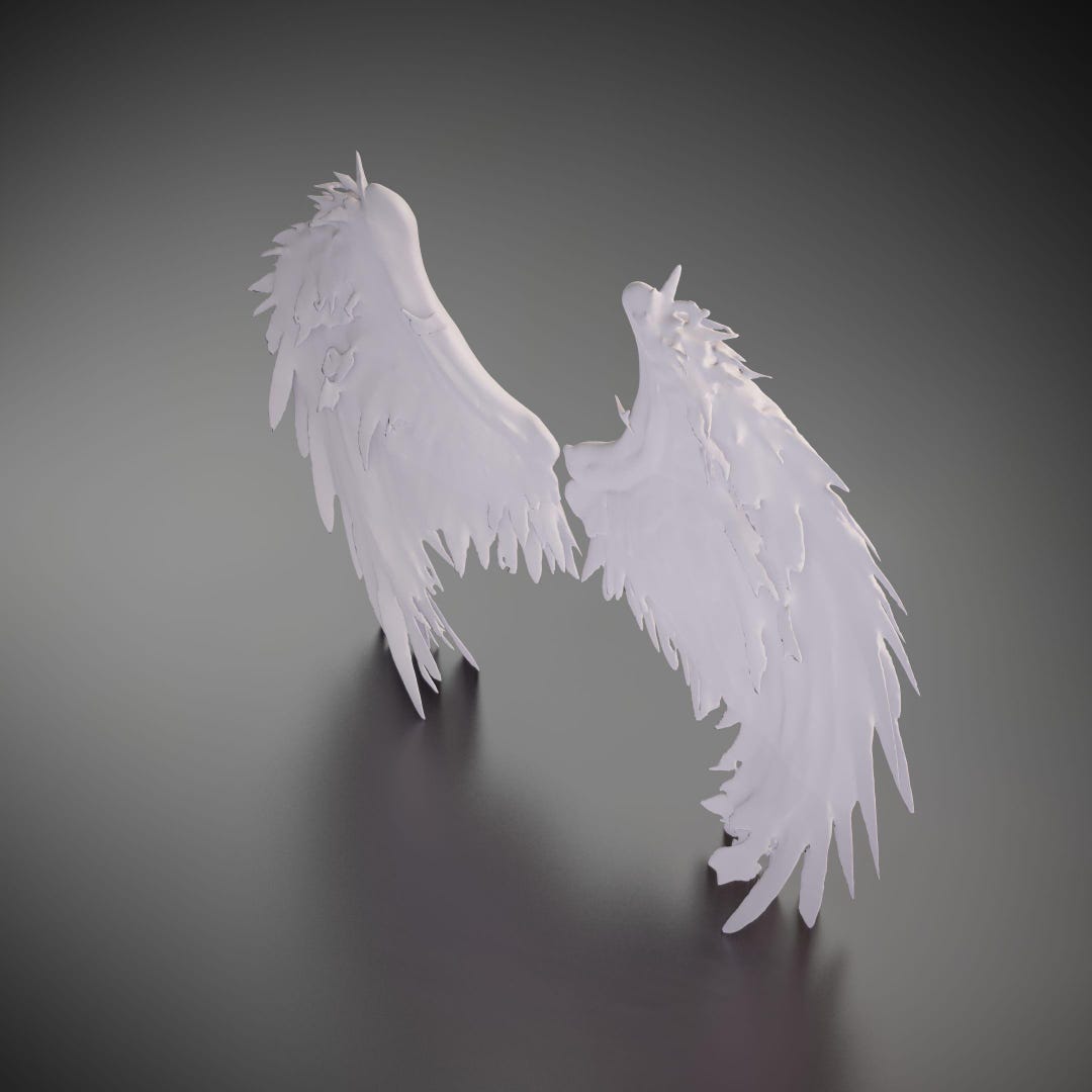 Wings - 3D Printed Model | Custom Size & Color | LED Option | Pendant ...