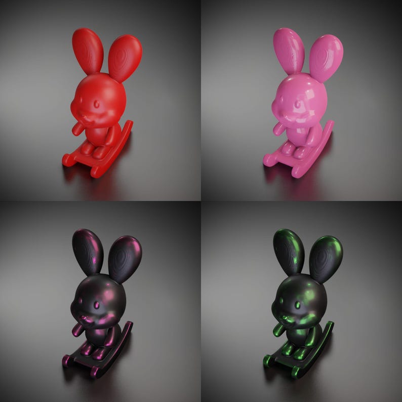 Rocking Bunny - 3D Printed Model | Custom Size & Color | LED Option ...